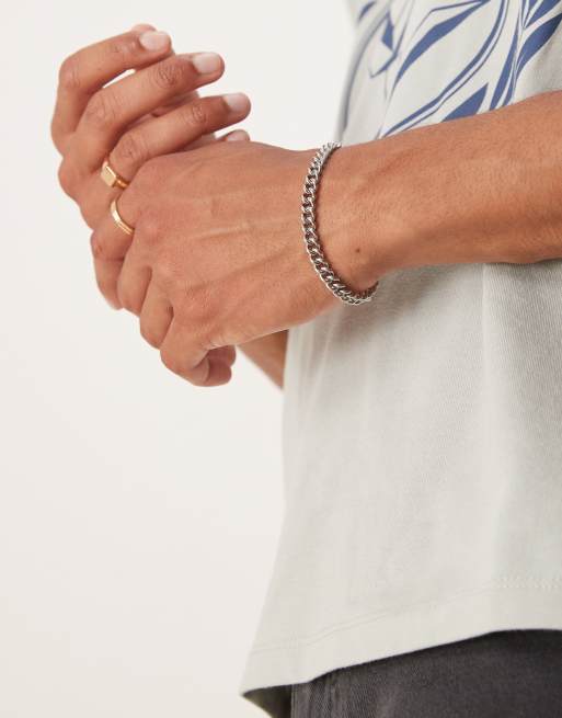 ASOS DESIGN waterproof stainless chunky curb chain in silver | ASOS