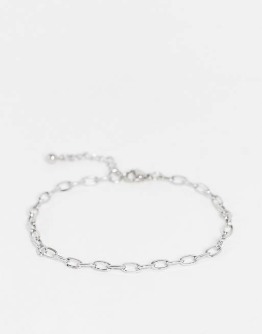 ASOS DESIGN waterproof stainless steel chain bracelet in silver tone | ASOS