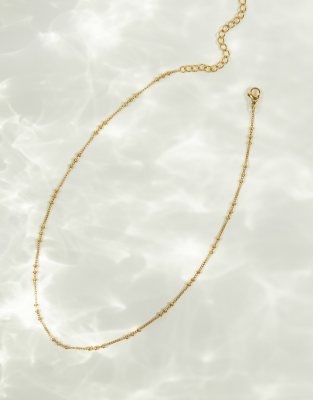 ASOS DESIGN waterproof stainless steel choker necklace in triple dot ...