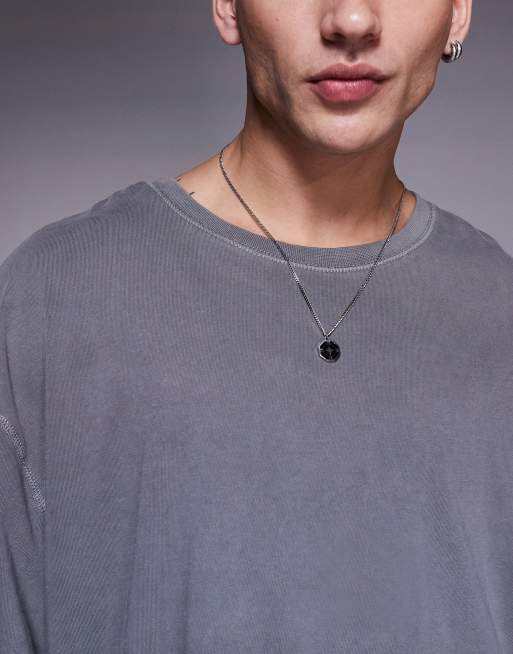 ASOS DESIGN waterproof stainless steel compass pendant necklace in ...