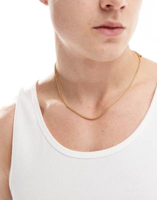 ASOS DESIGN waterproof stainless steel neck chain in gold | ASOS