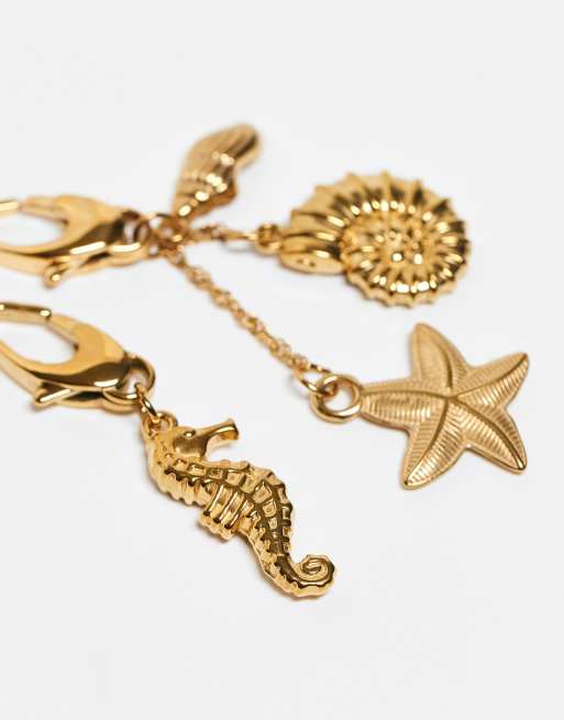 ASOS DESIGN waterproof stainless steel sea life pack of 2 charms for ...