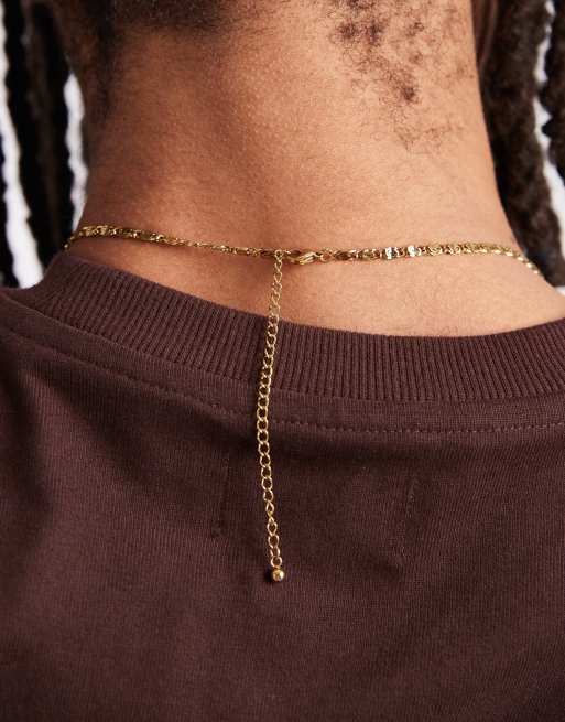 ASOS DESIGN waterproof stainless steel swirl link chain necklace in ...