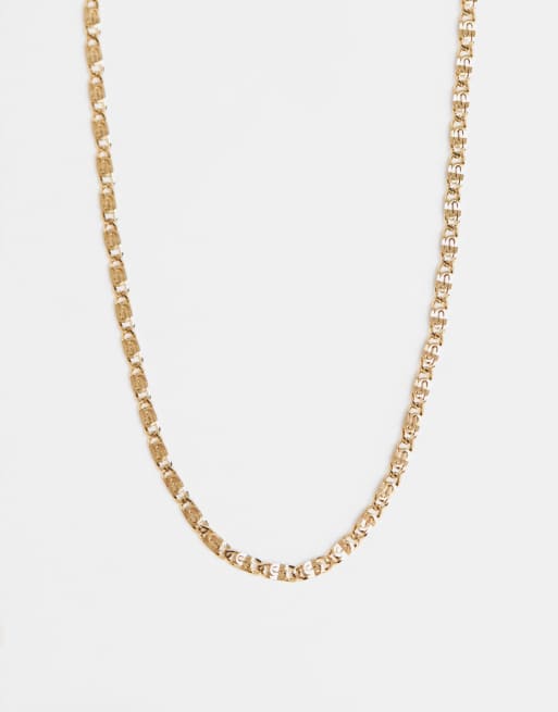 ASOS DESIGN waterproof stainless steel swirl link chain necklace in ...