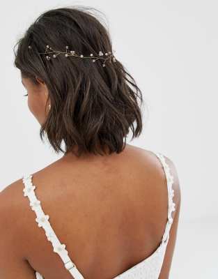 ASOS DESIGN Wedding back hair crown with pink crystals | ASOS