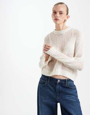 ASOS DESIGN – Weitmaschiger Strickpullover in Ecru | ASOS