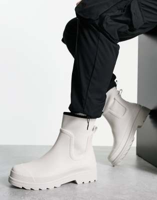 ASOS DESIGN wellington boot in white with black tape detail | ASOS