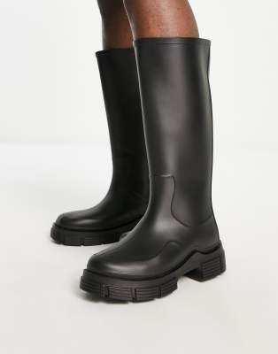 Asos Design Chunky Wellington Boot In Black | ModeSens