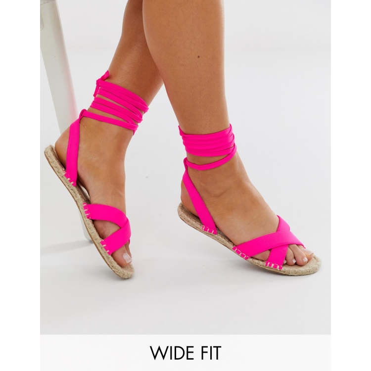 Hot Pink Flat Sandals