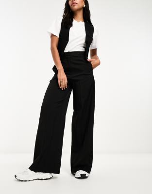 ASOS DESIGN wide leg pants in black | ASOS
