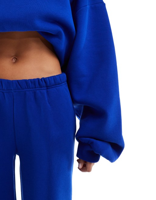 ASOS DESIGN wide leg trackies in blue | ASOS