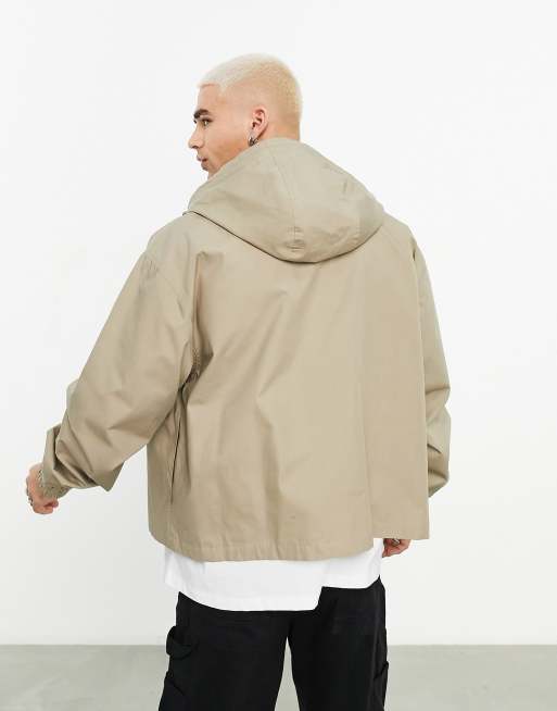ASOS DESIGN wind breaker jacket in beige | ASOS