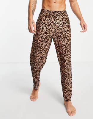 ASOS DESIGN woven lounge bottoms in leopard print | ASOS