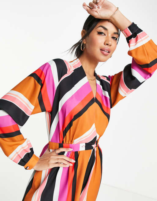 ASOS DESIGN wrap mini dress in stripe | ASOS