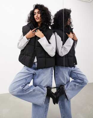 ASOS EDITION chunky oversized vest in black | ASOS