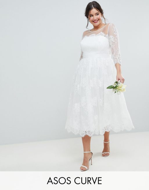 ASOS EDITION Curve Lace Midi Prom Wedding Dress | ASOS ASOS EDITION Curve Lace Midi Prom Wedding Dress | ASOS