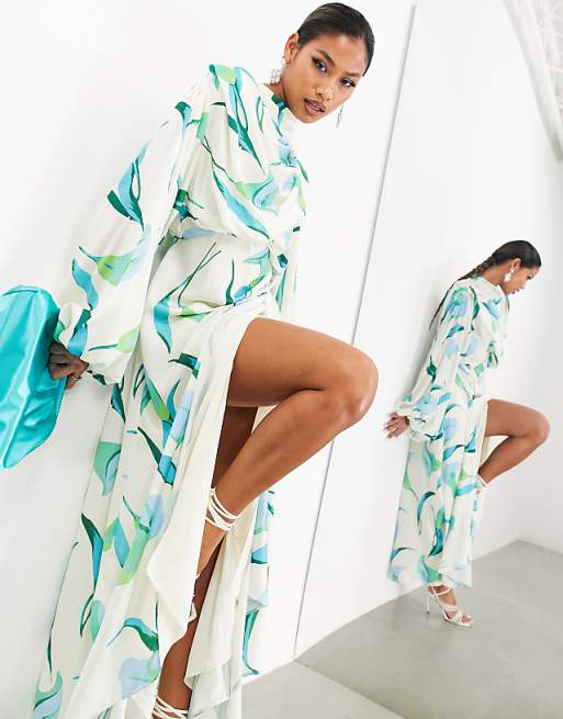 ASOS EDITION - Midi-jurk van satijn met volumineuze blousonmouwen in ... ASOS EDITION - Midi-jurk van satijn met volumineuze blousonmouwen in ...