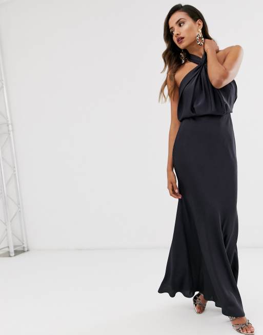 Asos Edition Robe Longue Dos Nu Froncée Sur Le Devant Asos
