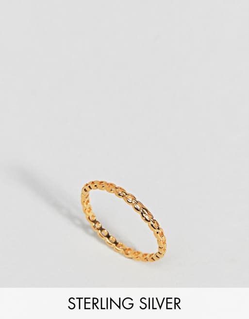 ASOS Gold Plated Sterling Silver Vintage Style Chain Ring | ASOS