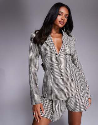 ASOS LUXE sequin jacquard blazer with bow back and flippy short set in ...