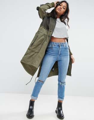 ASOS - Parka avec superposition en tulle et détails sur les manches | ASOS
