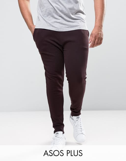 ASOS PLUS - Pantalon de jogging super ajusté - Bordeaux | ASOS