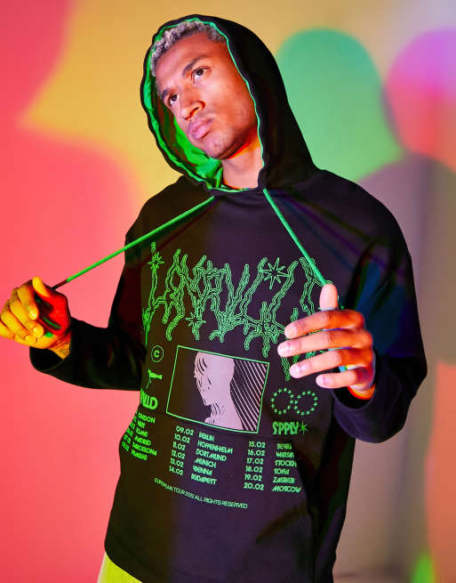 Asos Unrvlld Spply Oversized Hoodie With Double Layered Sleeves And