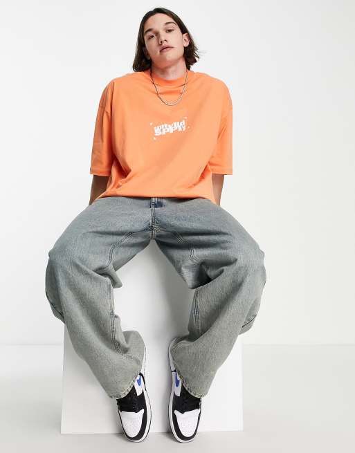 Asos Unrvlld Spply Oversized T Shirt With Logo Bubble Graffiti Print In