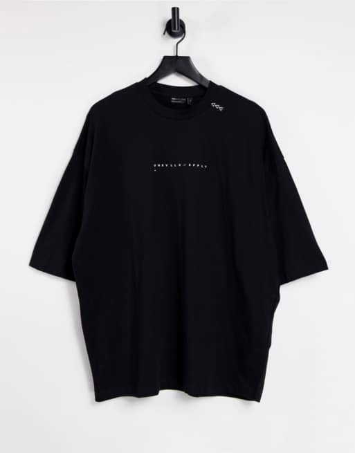 Asos Unrvlld Spply Oversized T Shirt With Logo Print In Black Asos