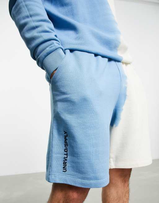 Asos Unrvlld Spply Relaxed Shorts With Tie Dye And Logo Print Part Of