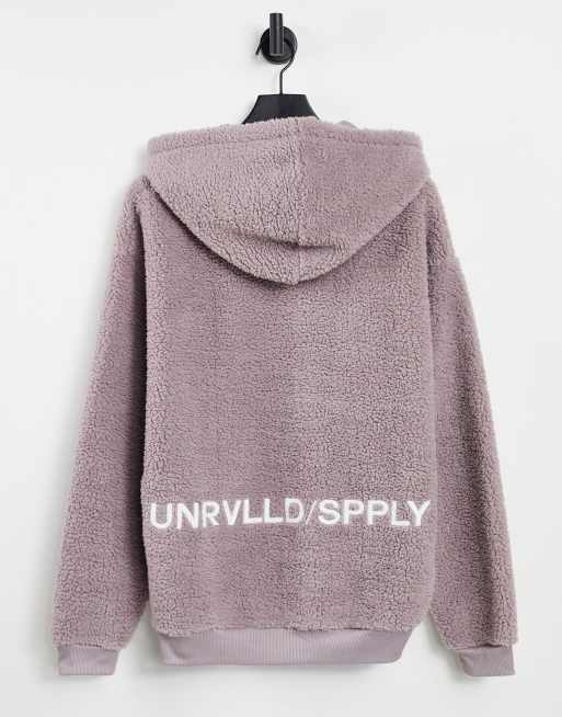 Asos Unrvlld Spply Sweat à Capuche Oversize En Imitation Peau De