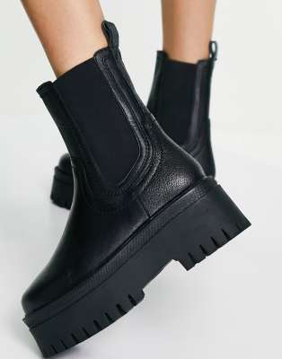 ASRA - Chessie - Bottines chelsea à plateforme en cuir - Noir | ASOS