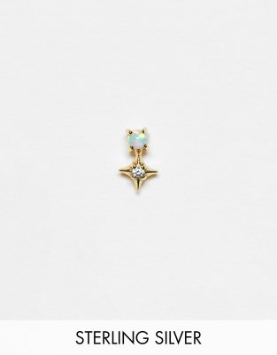 Astrid & Miyu - Én ørestik i 18 karat forgyldt sterlingsølv med kosmisk ...