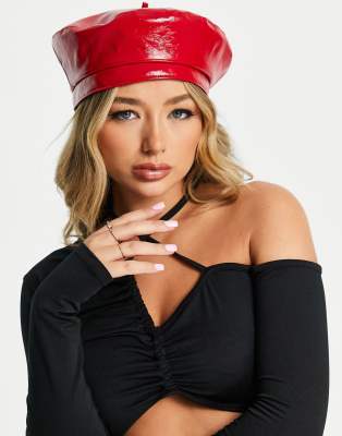 ASYOU - Béret en vinyle PU - Rouge | ASOS