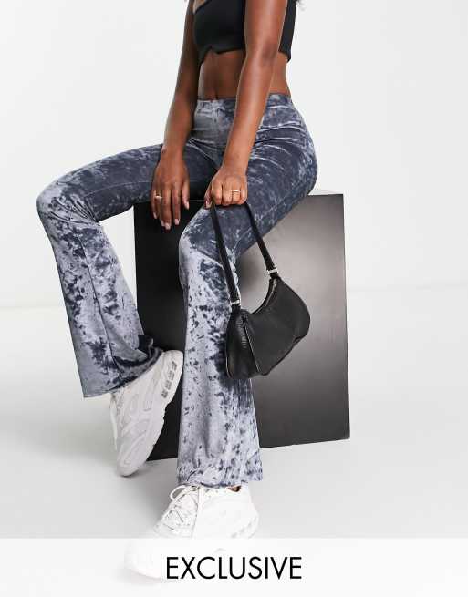 Asyou Crushed Velvet Flares In Gray Asos