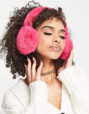 ASYOU faux fur ear muff in pink | ASOS