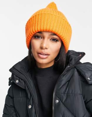 ASYOU oversized beanie in rib in orange | ASOS