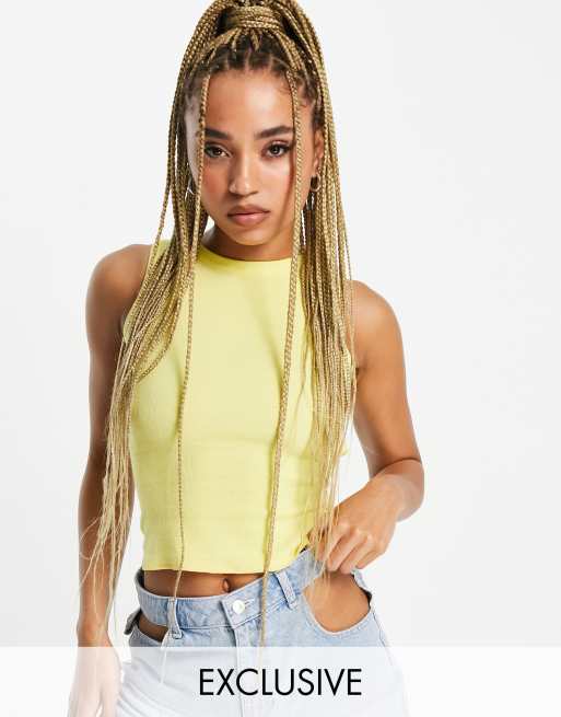 ASYOU - Top d’ensemble côtelé avec découpe au dos - Jaune | ASOS