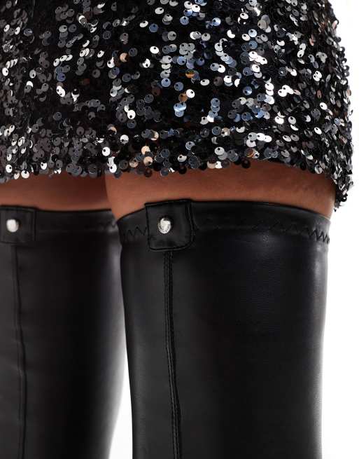Azalea Wang Miley over the knee stiletto boots in black | ASOS