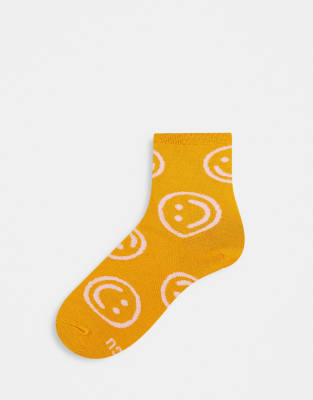 Baggu - Chaussettes à imprimé smiley - Jaune souci | ASOS