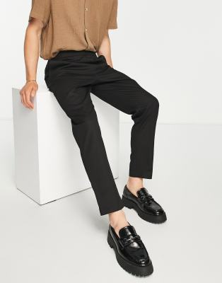 Bando elasticated waistband cropped pants in black | ASOS