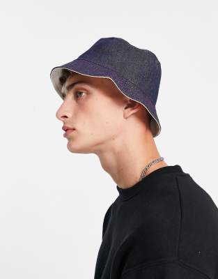 Bando reversible bucket hat in navy & off white | ASOS