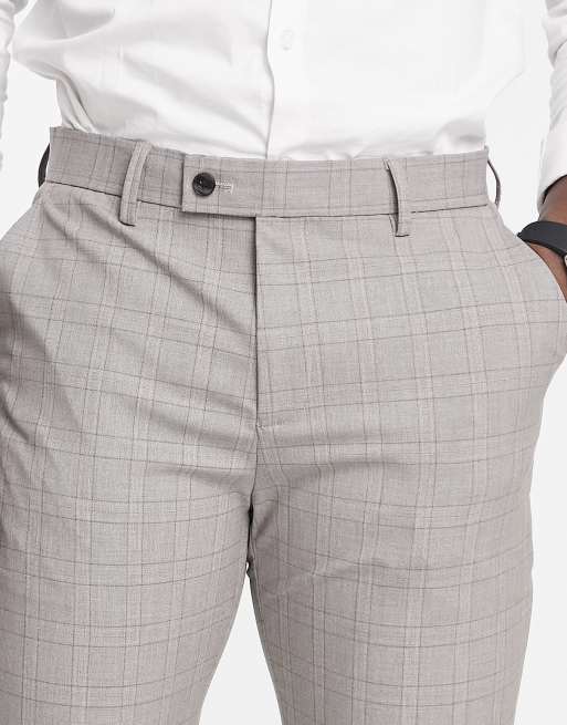Bando slim fit suit pants in grey check | ASOS