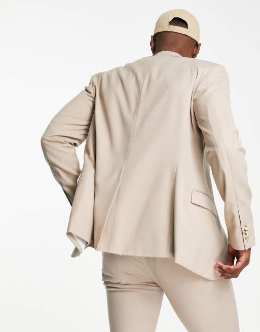 Bando slim suit jacket in stone | ASOS