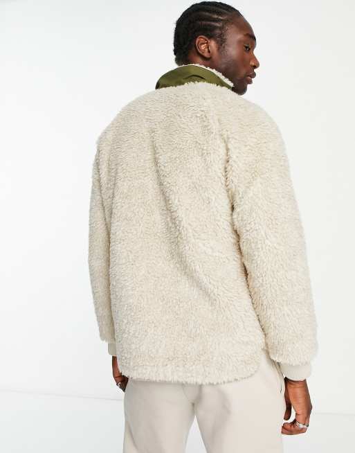 Barbour Beacon Fell Fleece Sweatjacke in CremeweiB mit ReiBverschluss
