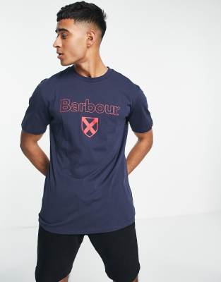 Barbour Cameron loungewear t-shirt in navy | ASOS