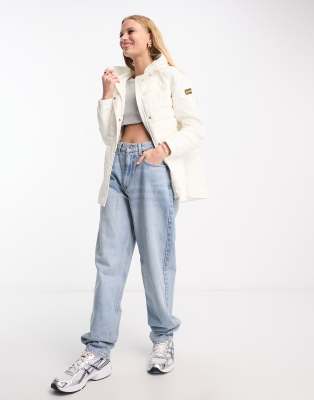 Barbour International Arbarth showerproof hooded jacket in white | ASOS