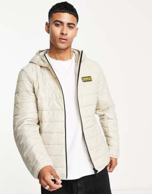 Barbour International reed hooded quilted jacket in beige | ASOS