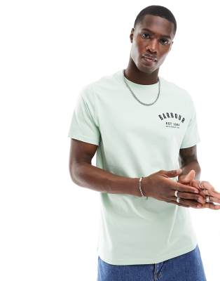 Barbour small collegiate logo t-shirt in light blue | ASOS