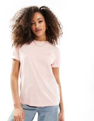 Barbour small collegiate logo t-shirt in washed pink | ASOS
